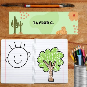 EDITABLE BOHO Cactus Theme Desk Name Tags | Desk Tag | Name Tag ...