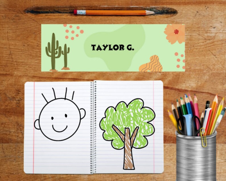 EDITABLE BOHO Cactus Theme Desk Name Tags | Desk Tag | Name Tag ...