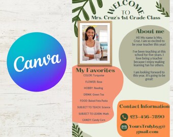 Editable Meet the Teacher Template Boho Rainbow Back to School, Teacher ...