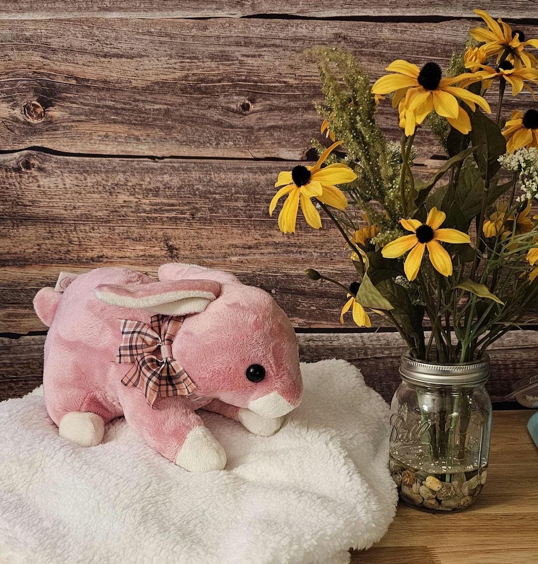 Baby Bunny Plush Toy: Soft Pink Stuffed Rabbit (handmade, 7") - Etsy