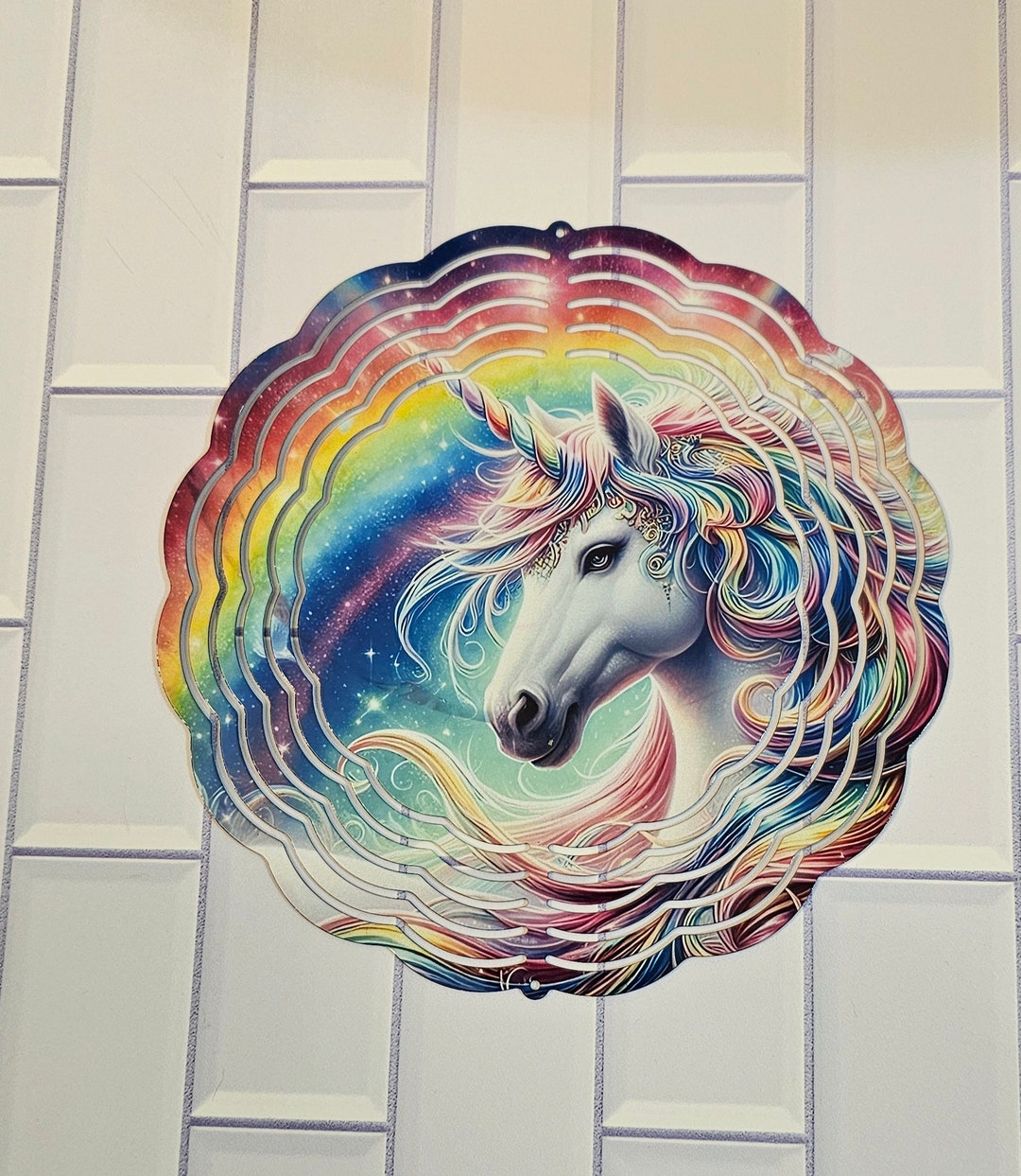 Unicorn Wind Spinner: Vibrant Rainbow Patio Art - Four Sizes - Etsy