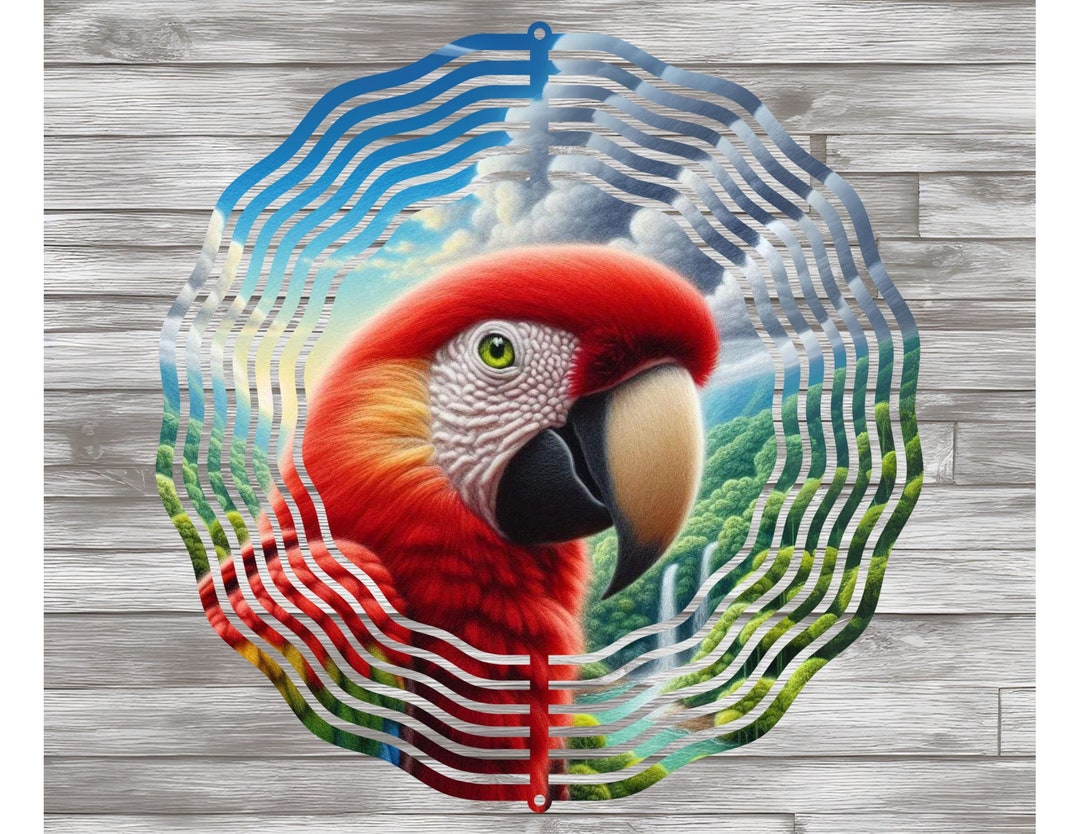 Red Scarlet Macaw Parrot 8" Wind Spinner, Windspinner, Yard Art - Etsy