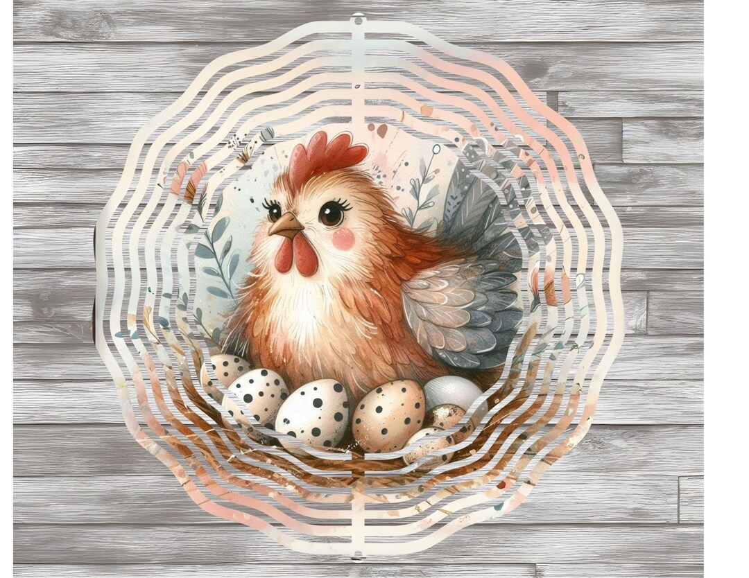 Momma Hen Wind Spinner: Farmhouse Yard Art (rustic Chicken Decor) - Etsy