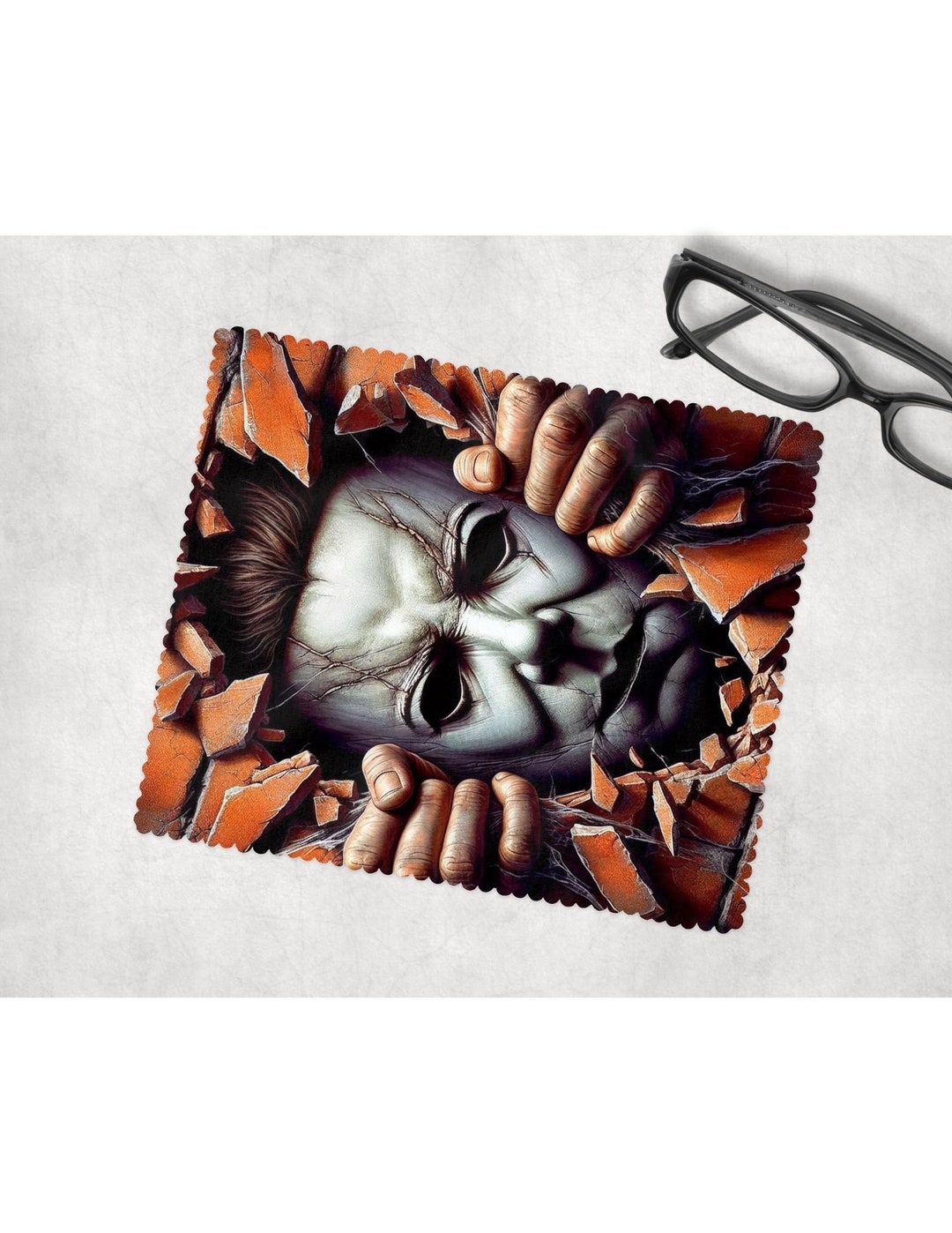 Horror Michael Myers Lens Eyeglass Camera Glasses Cleaning Cloth 6" X 7 ...