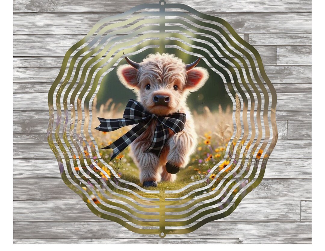 Cute Baby Highland Cow 8" Wind Spinner, Windspinner, Yard Art - Etsy