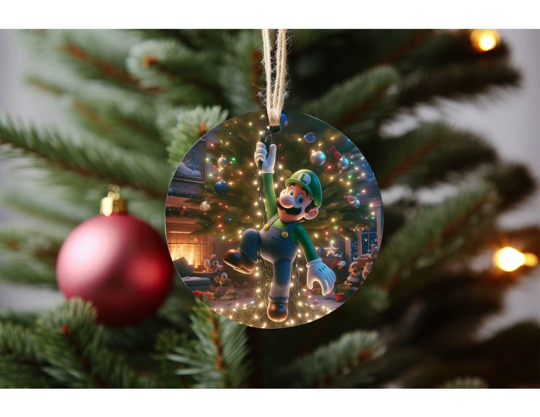 Double Sided Luigi Christmas Ornament: 2.75" Aluminum Holiday Decor - Etsy