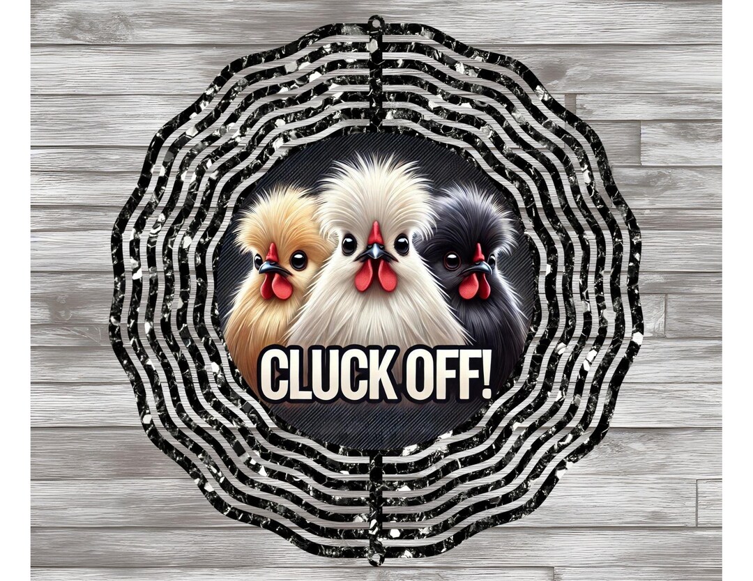 Chicken Wind Spinner: Trio of Angry Silkies - Double-sided Outdoor ...