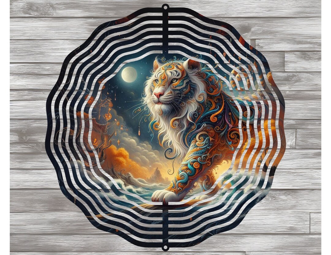 Dreamy Artistic Tiger 8" Wind Spinner, Windspinner, Yard Art - Etsy