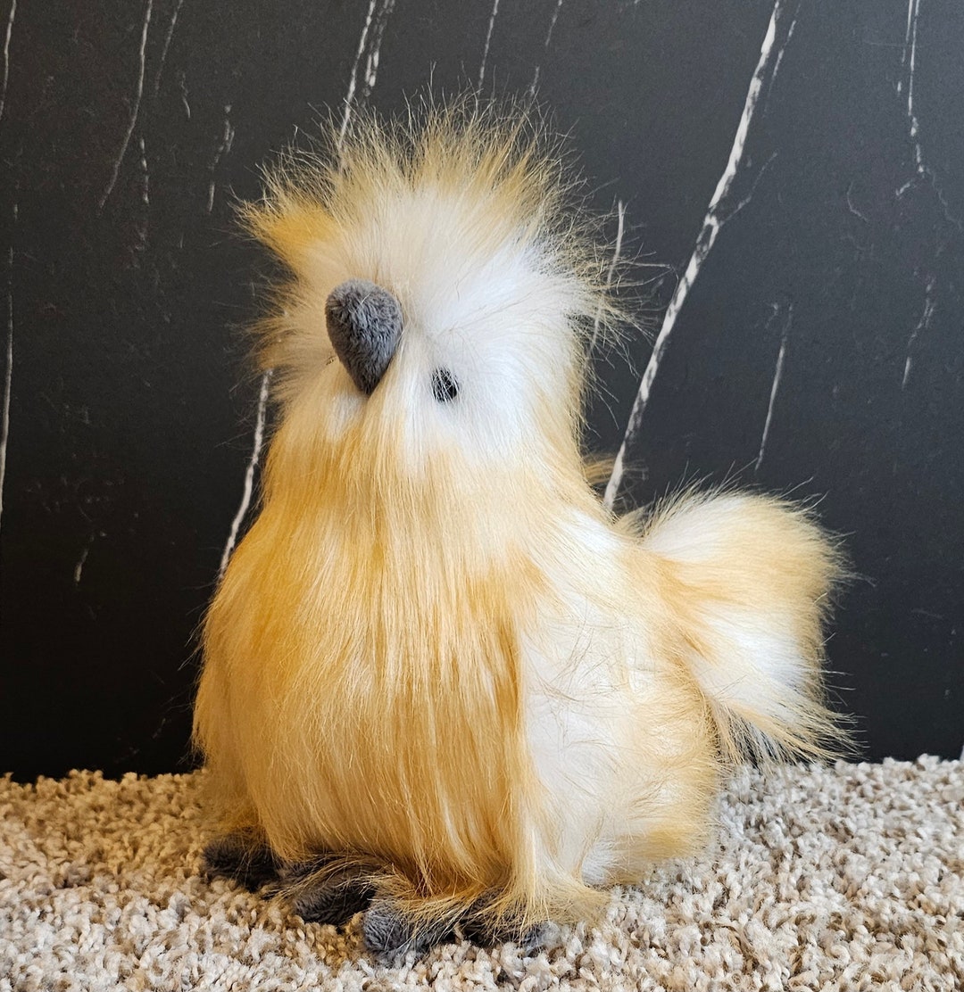 Silkie Plush Chicken, Handmade Stuffed Animal, Farm Toy, Kids Gift ...