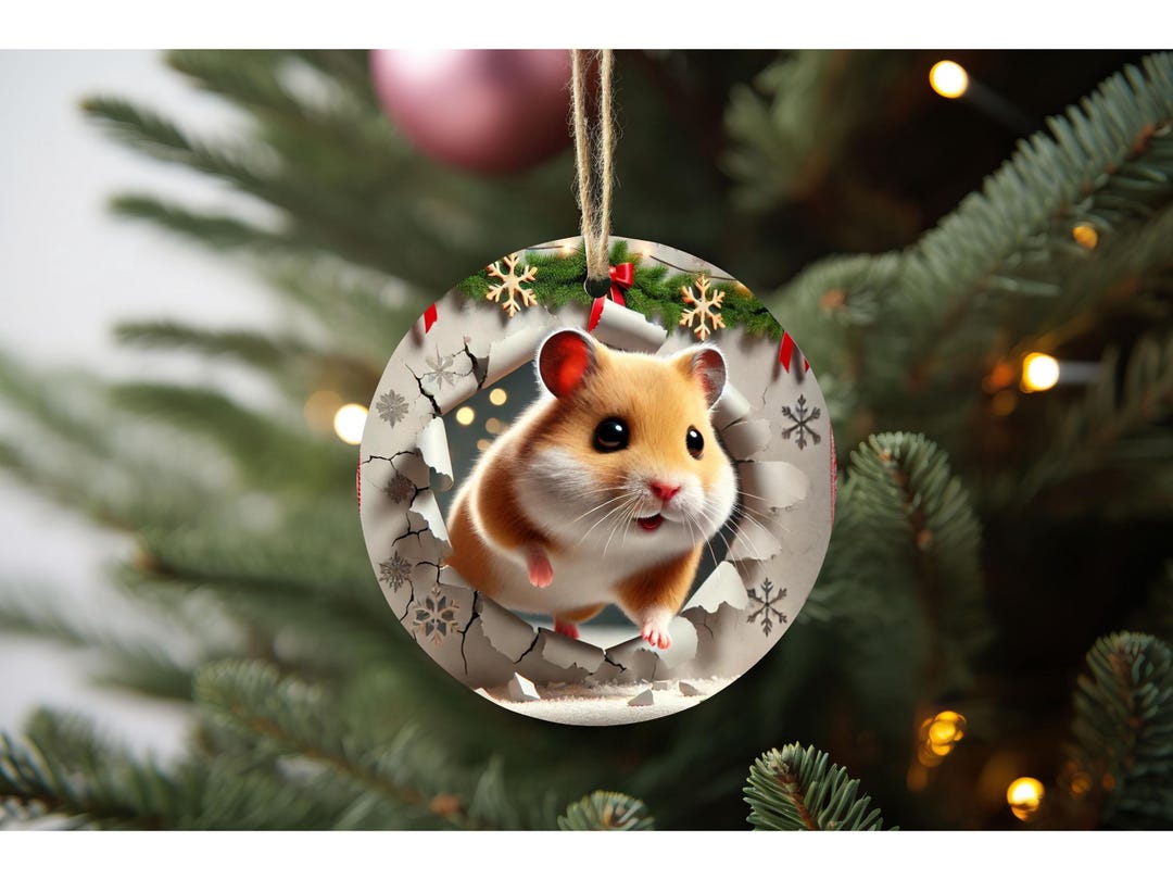 Hamster Gift Holiday Pet Keepsake, Christmas Tree Charm, Festive Animal ...
