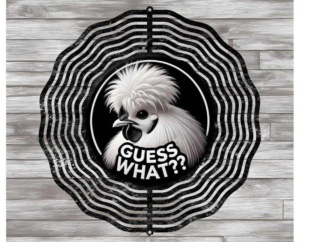 Double-sided "guess What?" Chicken Wind Spinner | Metal Wind Spinner ...