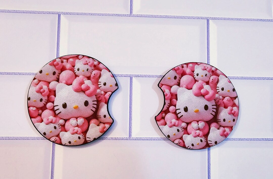 Hello Kitty Car Coasters: Neoprene Cupholder Set - Etsy