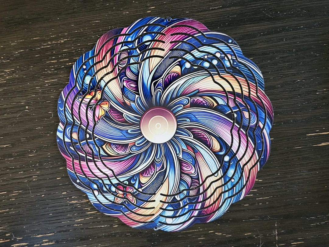 Purple Pinwheel With Butterflies Wind Spinner, Windspinner, Yard Art ...