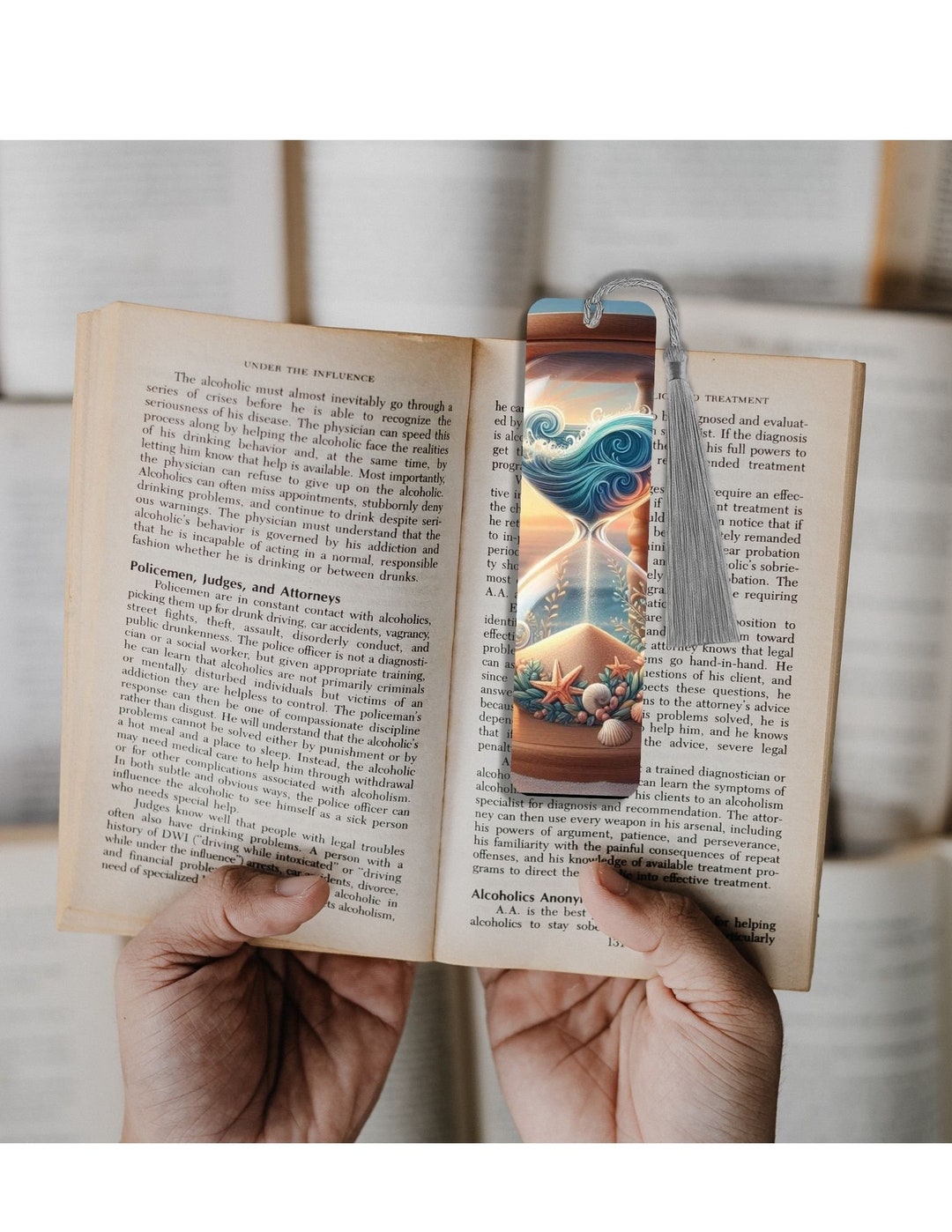 Hourglass Sands of Time Ocean Theme Aluminum Bookmark - Etsy