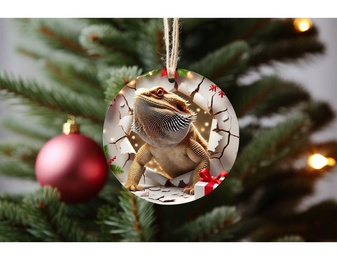 Bearded Dragon Ornament: Reptile Holiday Decor (double-sided, Aluminum ...