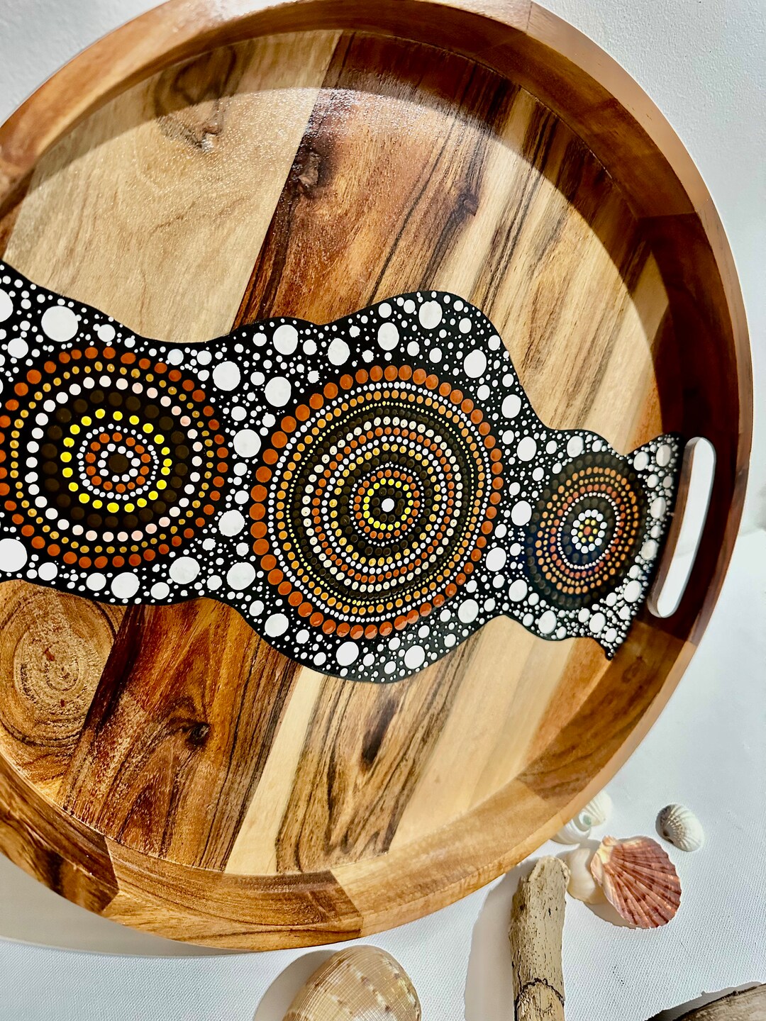 Aboriginal Art Round Serving Tray, Grazing, Cheeseboard - Etsy Australia