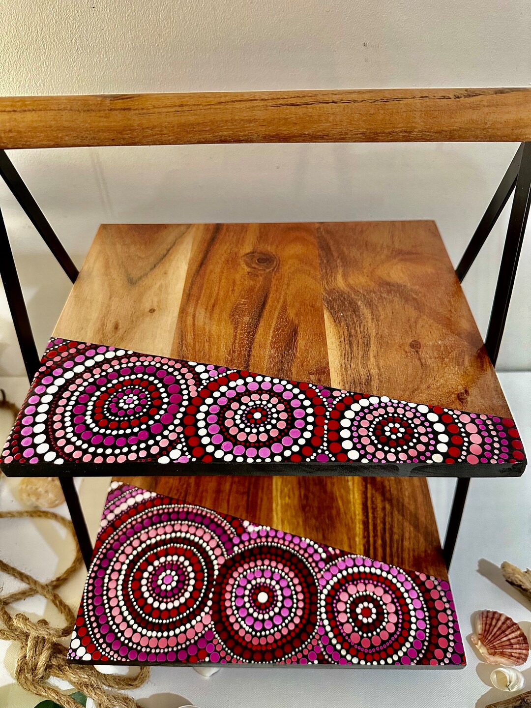 Aboriginal Art 2 Tier Stand, Cheeseboard, Serving Board - Etsy