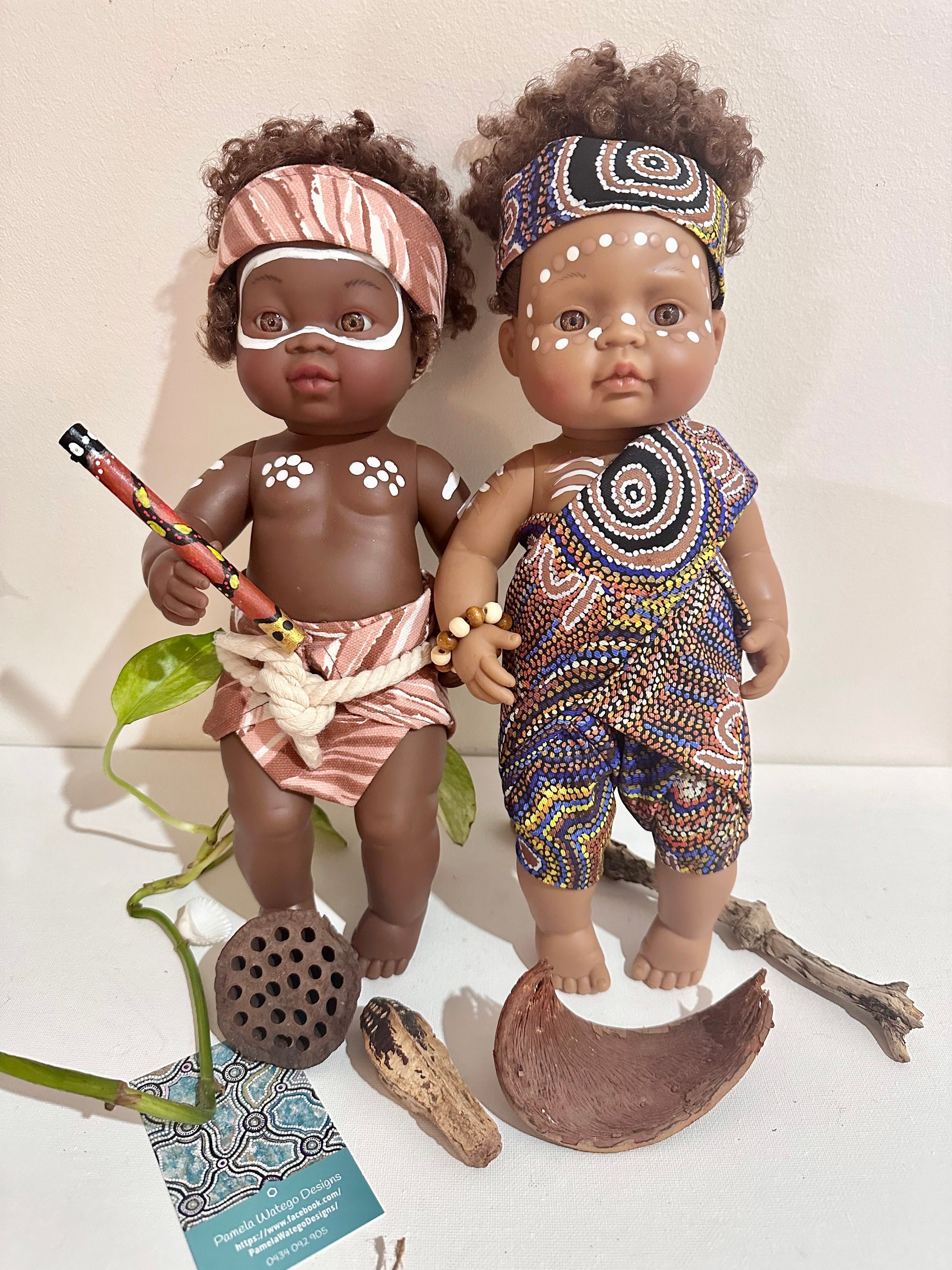 Boy and Girl Set Aboriginal and Islander Dolls, Black - Etsy Australia
