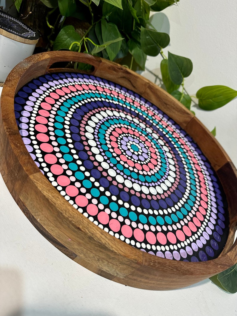 Aboriginal Art Round Serving Tray, Grazing, Cheeseboard - Etsy Australia