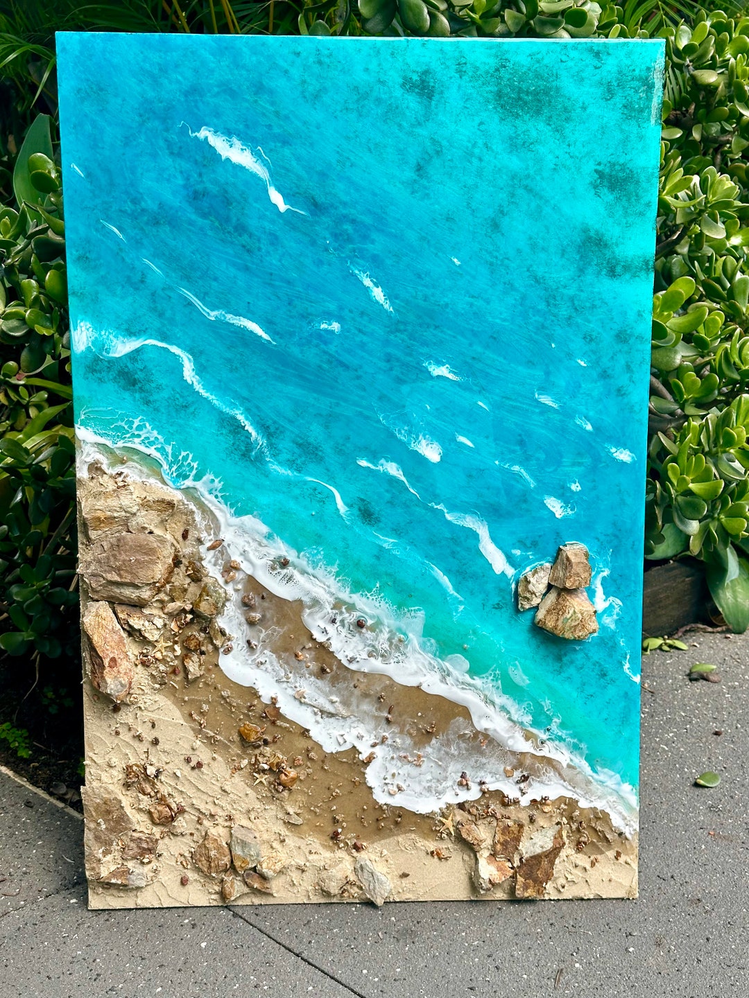 Wategos Beach Byron Bay/ Seaside Decor Epoxy Painting, Coastal 3D ...