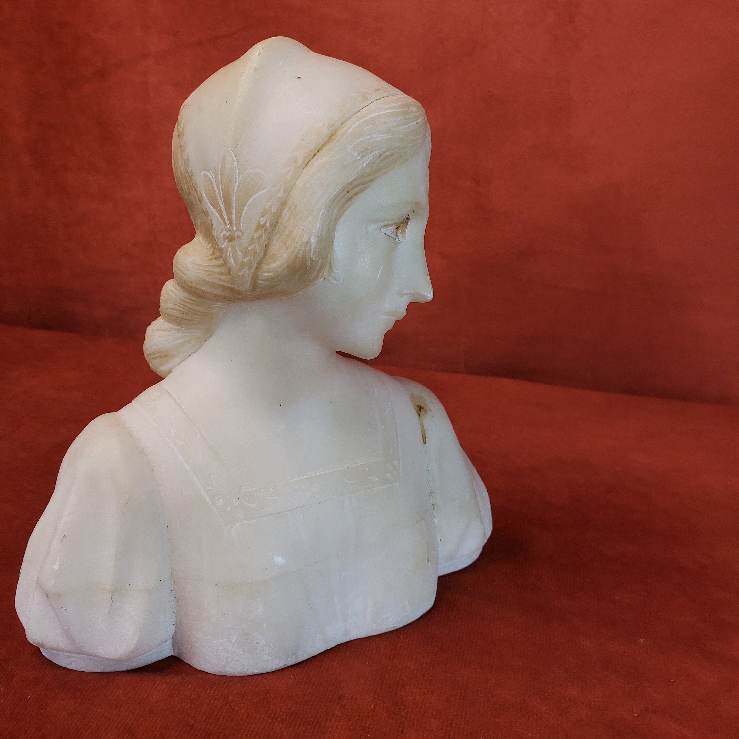 Antique Alabaster Bust of a Woman - Etsy