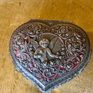 Vintage Heart-shaped Victorian Cherub Jewelry Box - Etsy