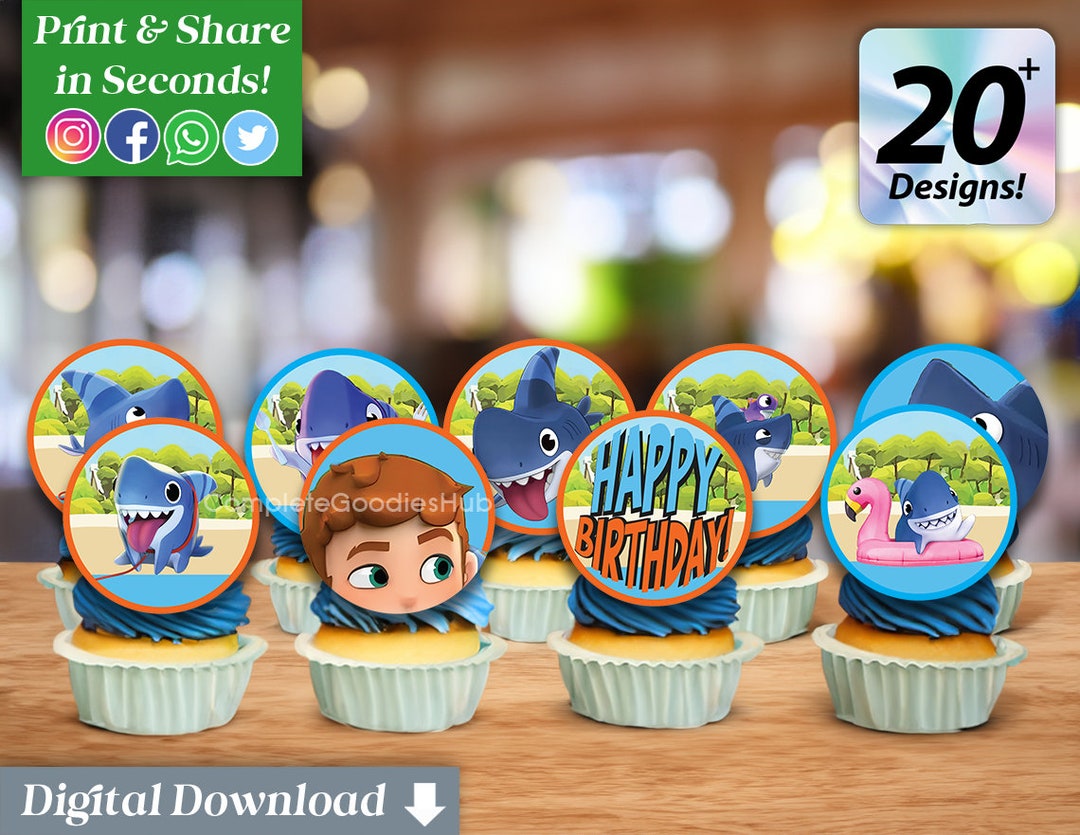 Sharkdog Cake Topper Shark Dog Caketopper Sharkdog Birthday Shark Dog ...