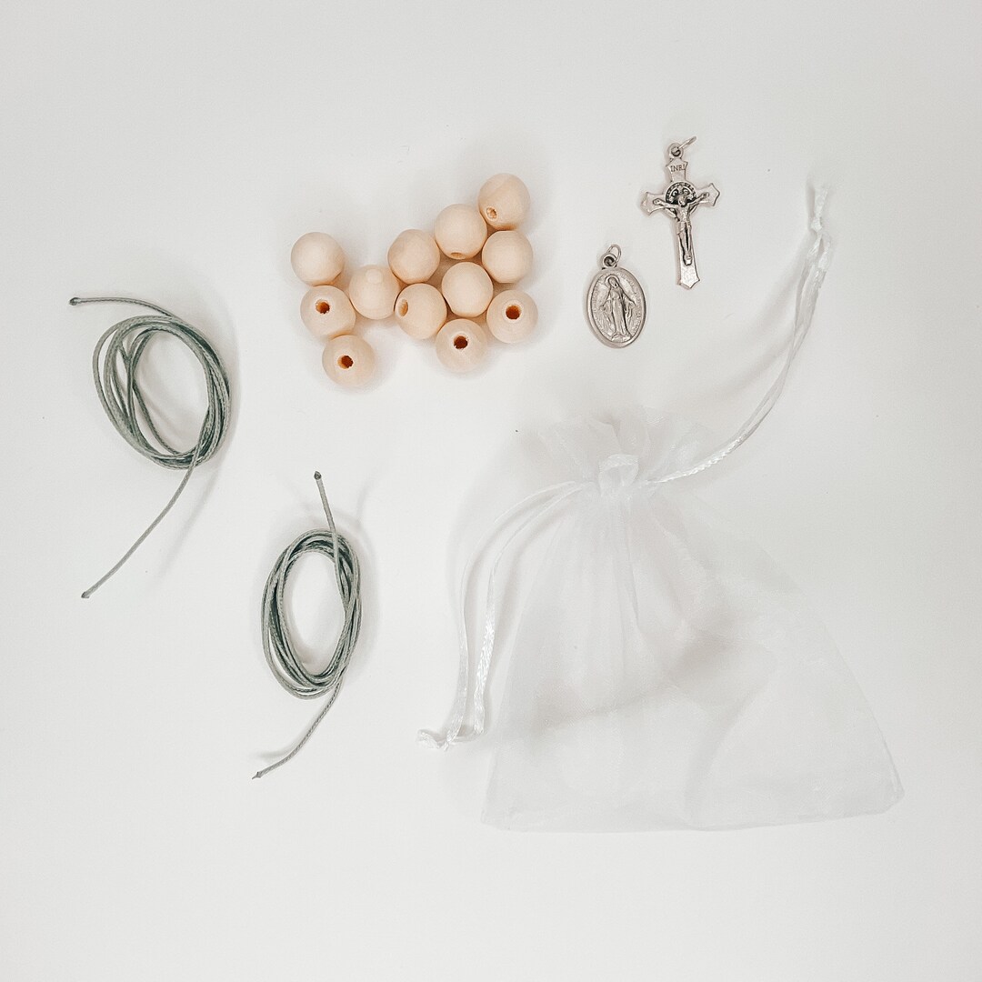 DIY Rosary Craft Kit - Wooden Bead Rosary, Catholic Fidget Toy ...