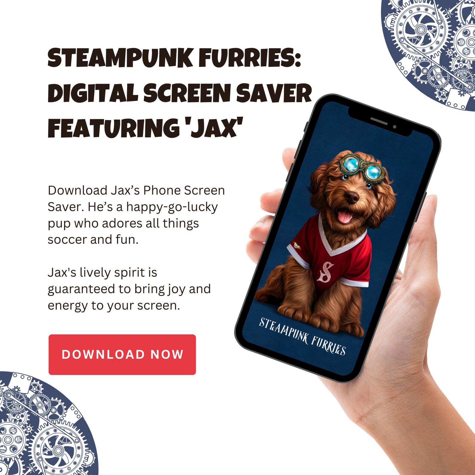 Steampunk Furries Featuring Jax the Soccer Loving Pup Phone Screensaver HD Screensaver Phone ...