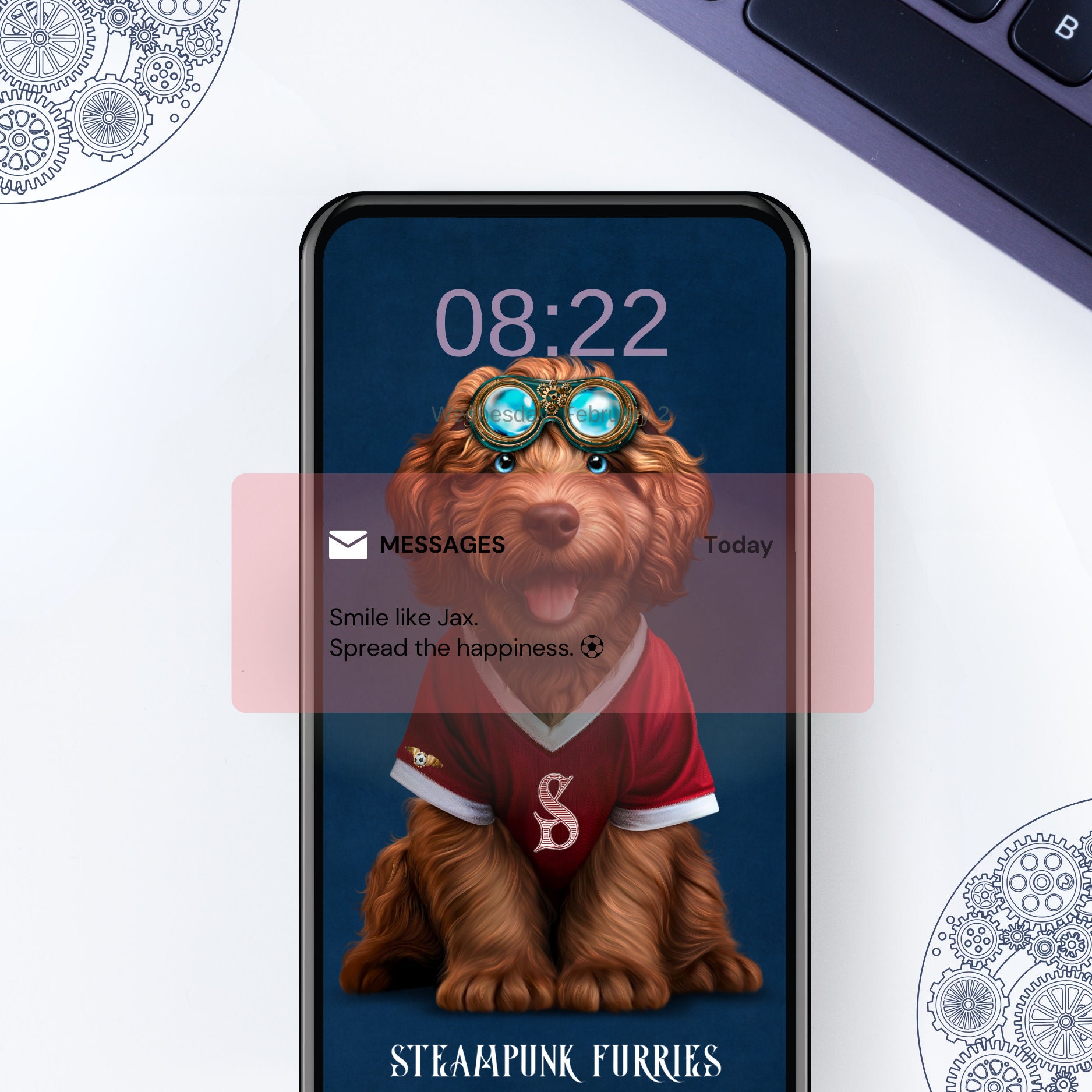 Steampunk Furries Featuring Jax the Soccer Loving Pup Phone Screensaver ...