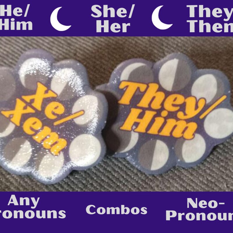 Pronoun Pins - Etsy