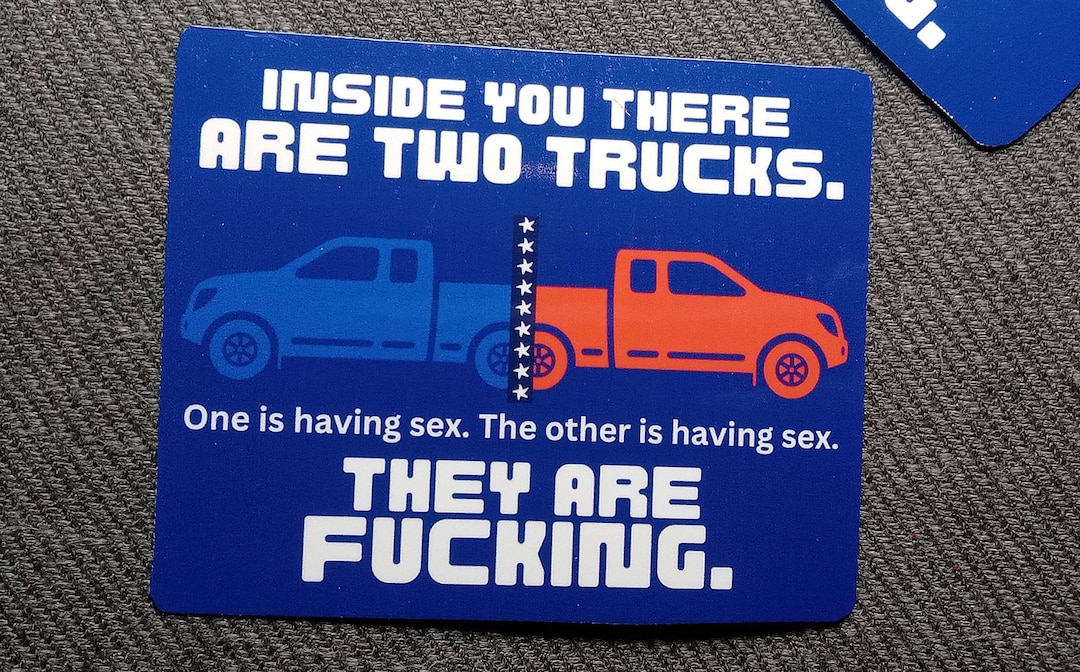 Lemon Demon Two Trucks Sticker - Two Trucks Having Sex Song Lyrics ...