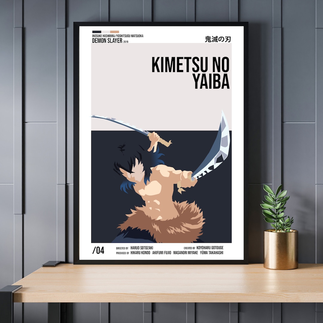 Demon Slayer Poster Demon Slayer Print Minimalistic Anime - Etsy