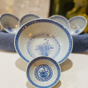 Blue and White Vintage Chinese Tea Set - Etsy