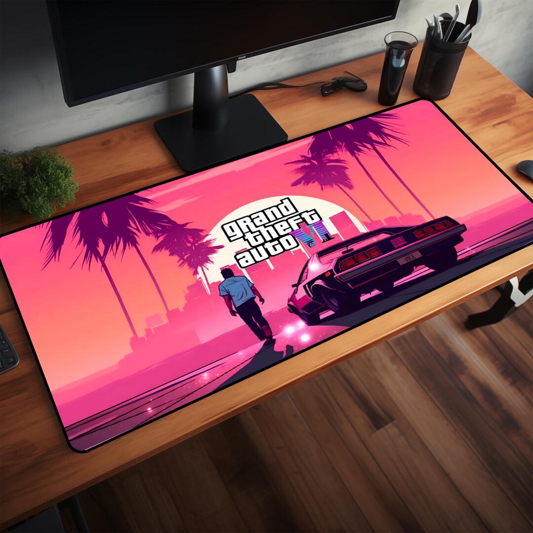 GTA 6 Gaming Desk Mat, GTA 6 Mousepad Grand Theft Auto Desk Mat, the ...