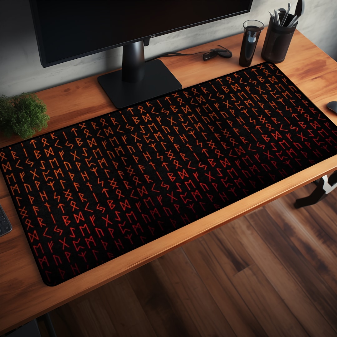 Nordic Runes Desk Mat, Futhark Runes Desk Mat, Viking Mousepad, Norse ...