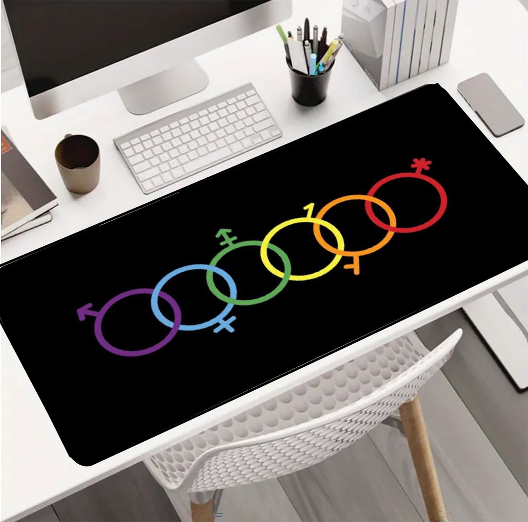 Pride Symbols Desk Mat, Rainbow Desk Mat, Pride Color Art Mousepad ...