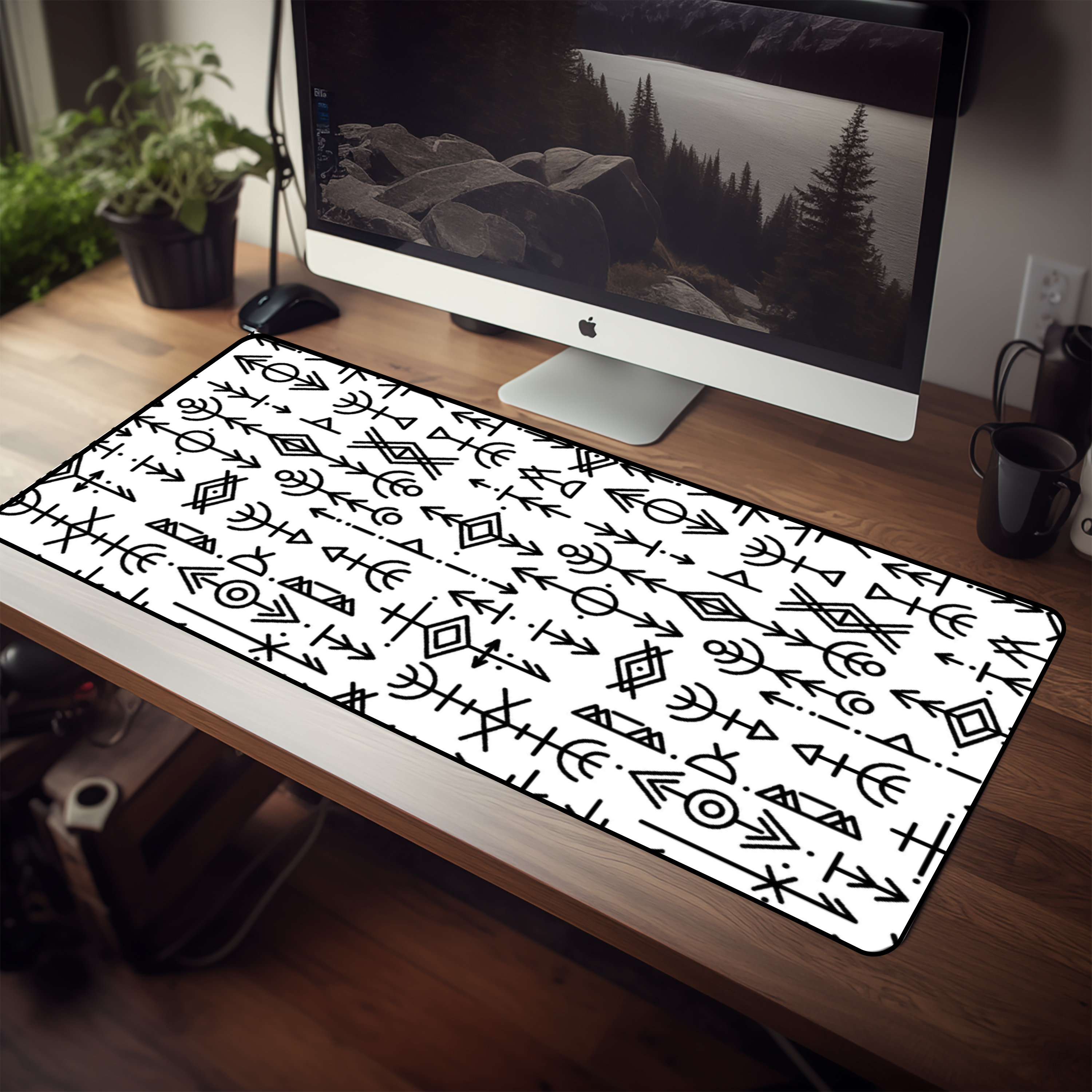 Viking Symbols Desk Mat, Futhark Runes Desk Mat, Viking Mousepad, Norse ...