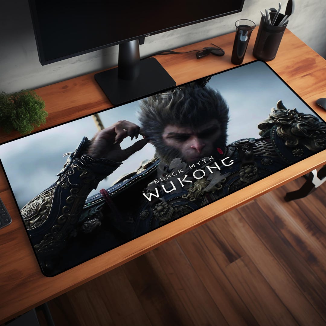 Wukong the Black Myth Desk Decor, Japanese Gaming Desk Mat, Wukong ...
