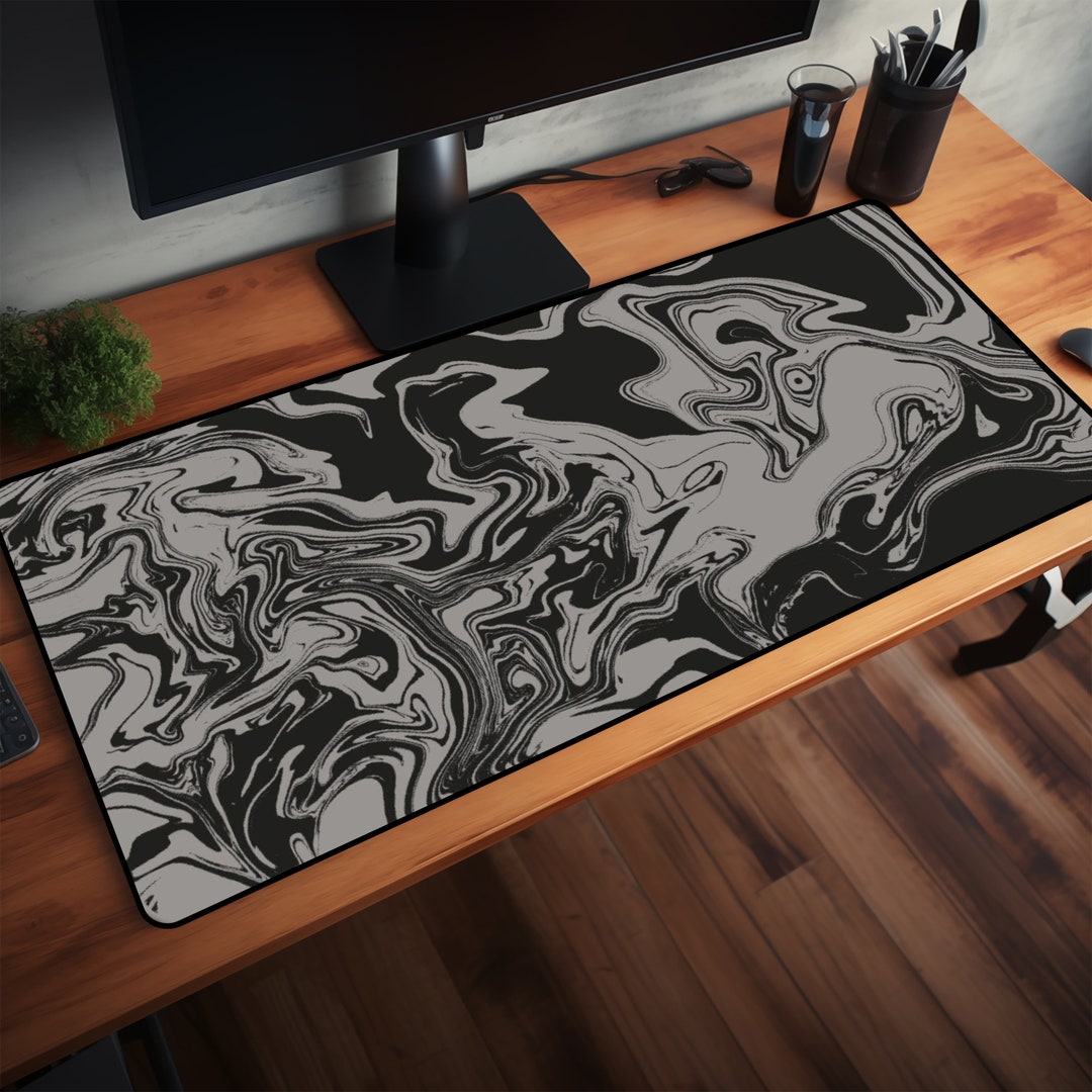 Monochrome Magic Desk Collection, Black & White Liquid Patterns Desk ...