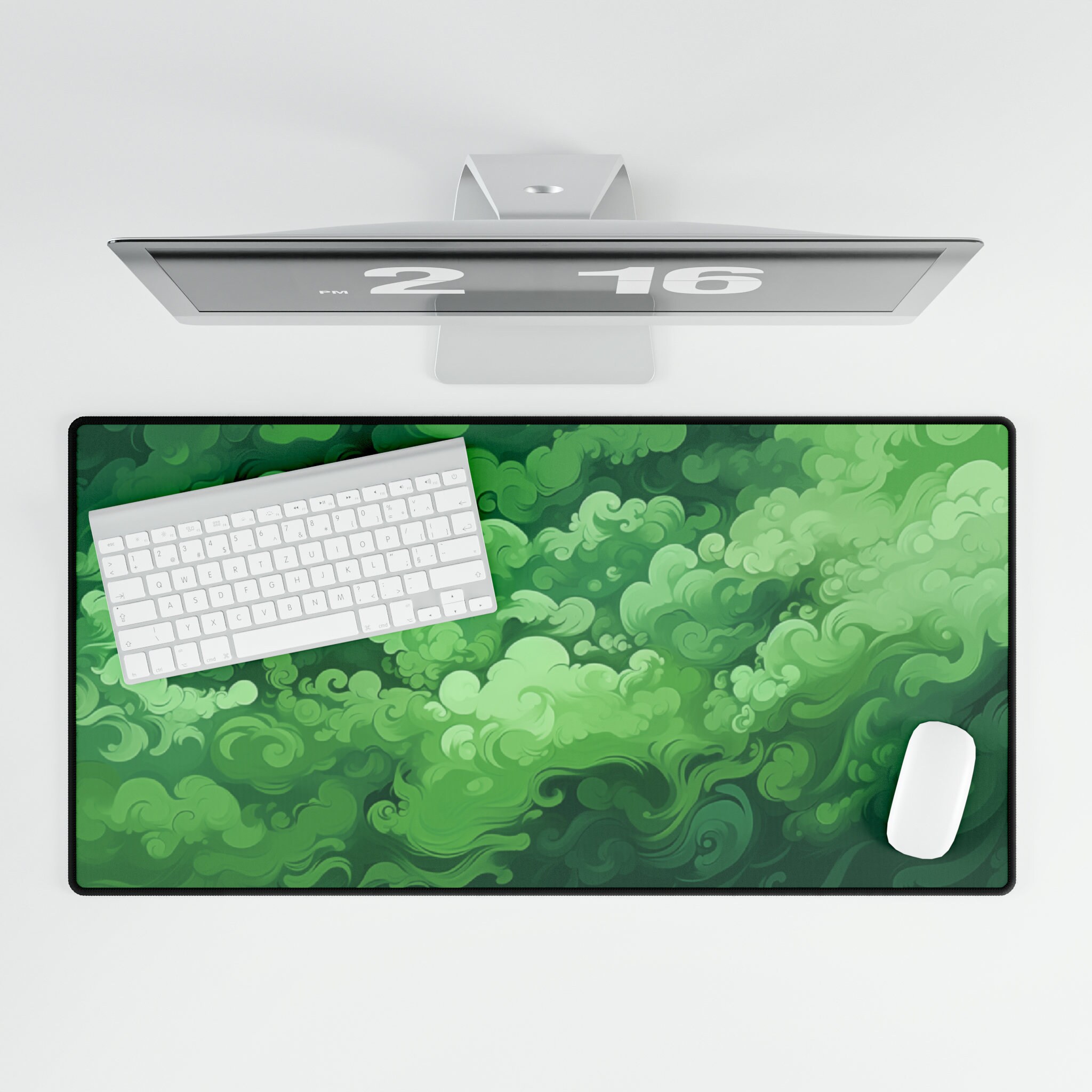 Green Clouds Desk Mat, Magical Mouse Pad-nature Themed Desk Decor ...