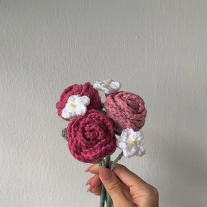 Crochet Mini Rose Bouquet PDF Pattern - Etsy