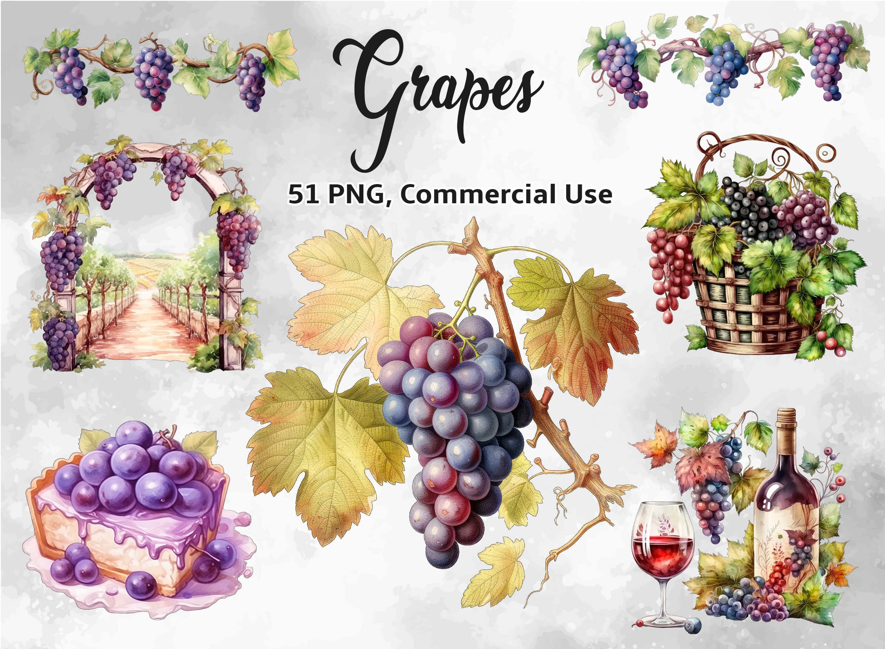 51 Grapes Clipart, High Quality Pngs, Botanical Art, Grape Wine Clip ...
