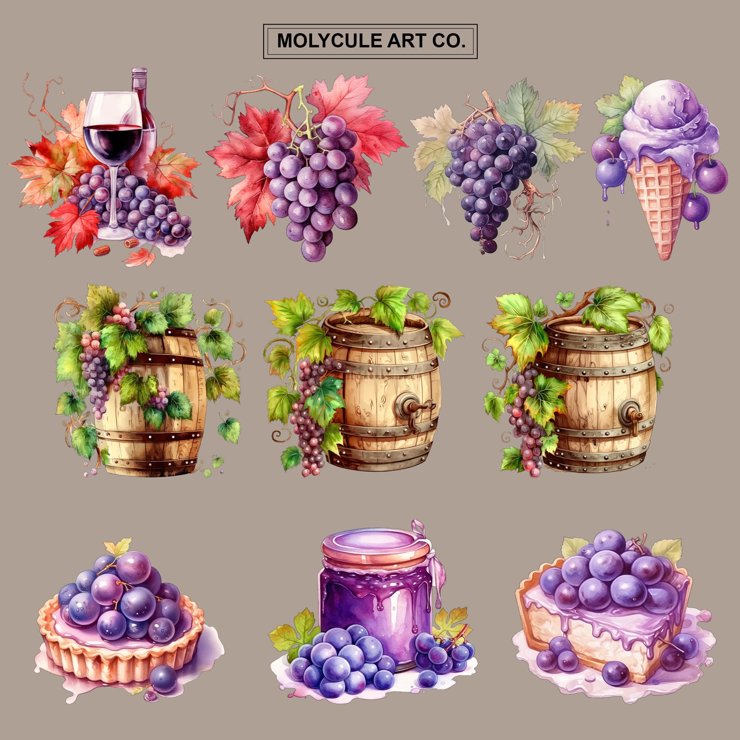 51 Grapes Clipart, High Quality Pngs, Botanical Art, Grape Wine Clip ...