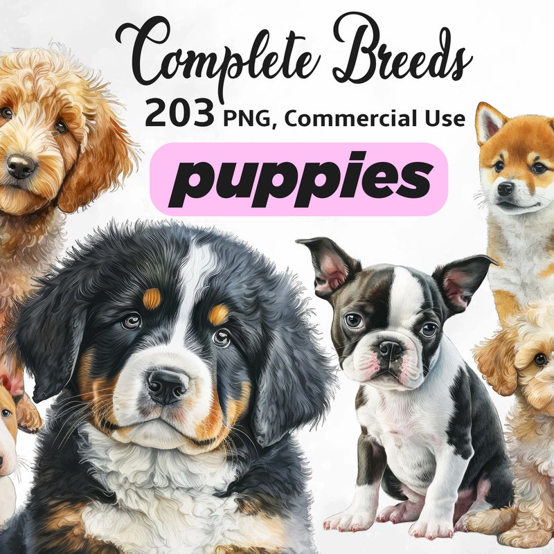 Watercolor Dog Clipart - Etsy