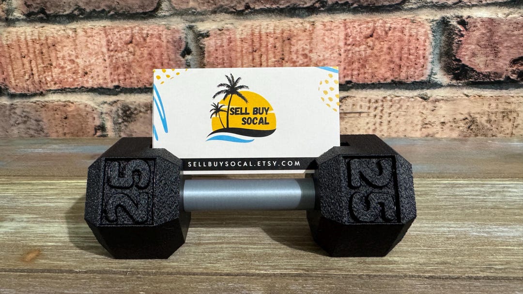 Dumbell Business Card Holder Gift for Personal Trainer Gym Therapist ...