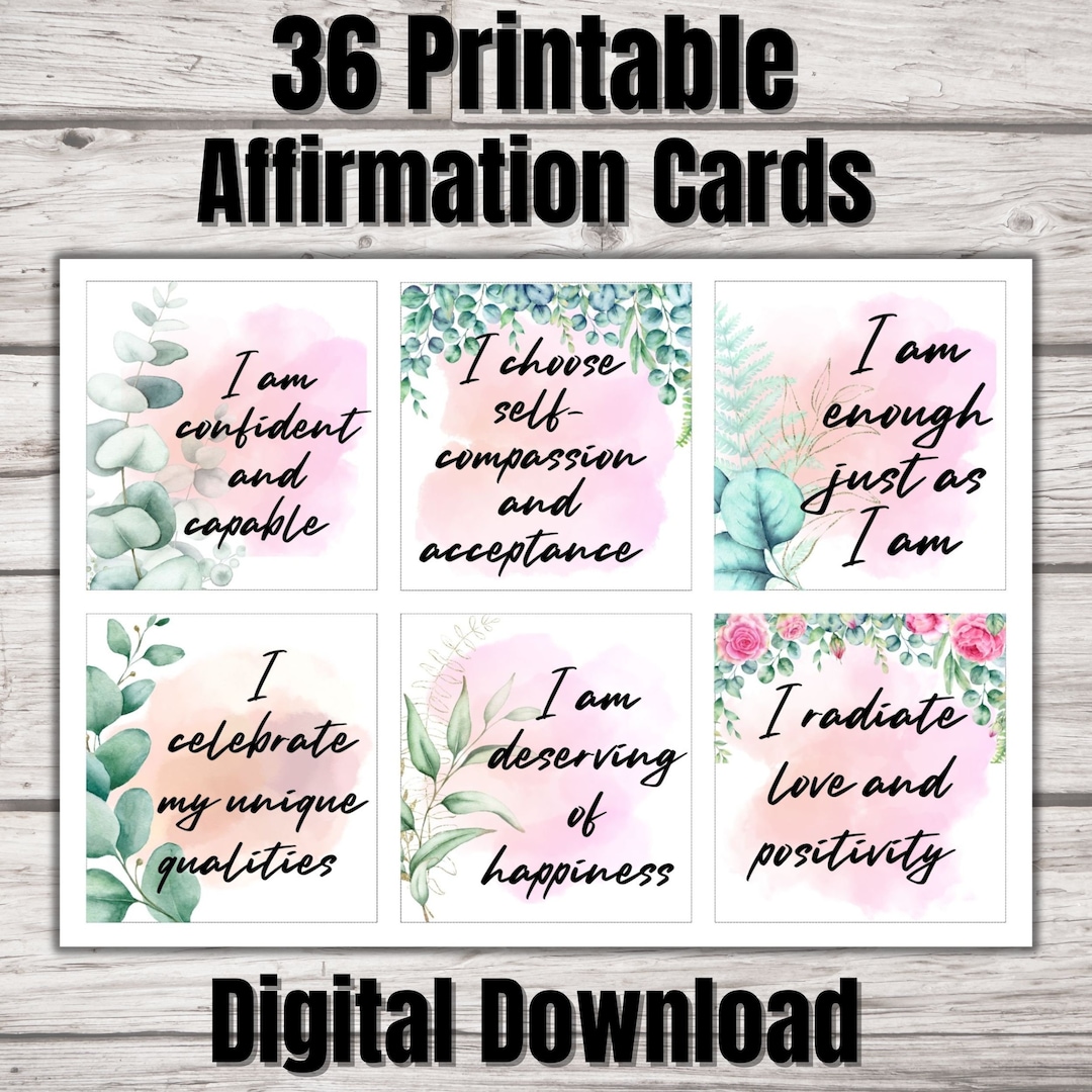 Affirmation Cards Printable,daily Affirmation Cards,positive ...