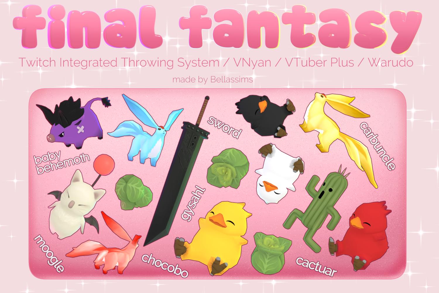 3D || Final Fantasy Set | Throwable Assets for Streaming | Vnyan/vtuber ...