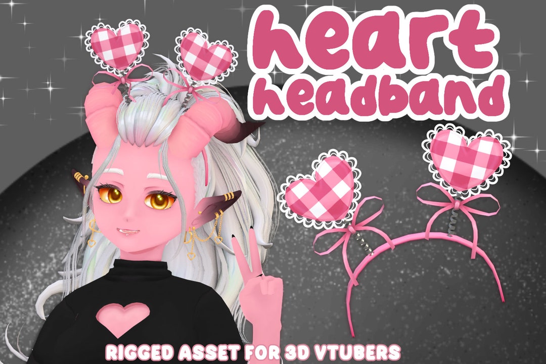 Heart Headband Asset Vnyan Prop/unity Rigged 3D Accessory for 3D ...