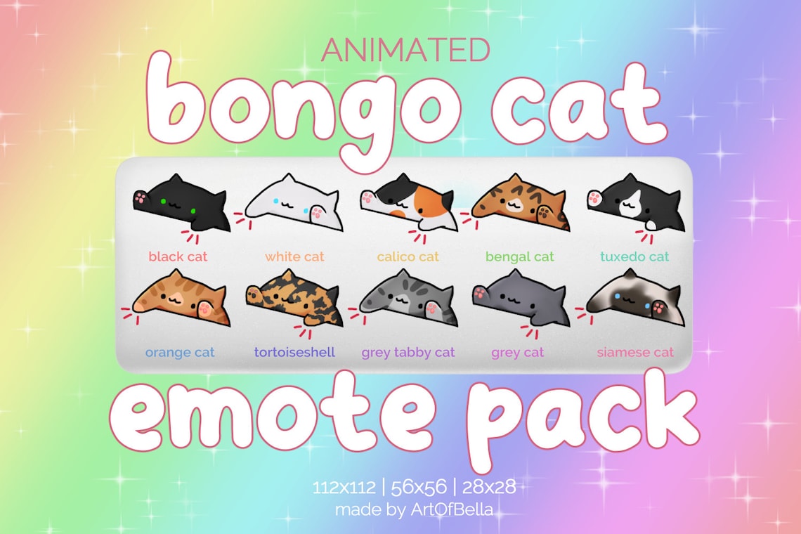 Bongo Cat Emote Set of 10 Emotes for Twitch Streaming - Etsy